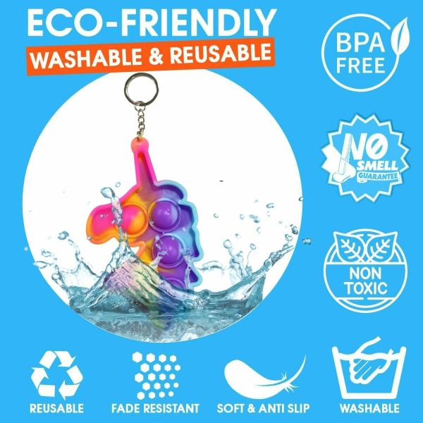 Enorme Push Pop It Rainbow Bubble Fidget Keychain Popping Sensory Toy ...
