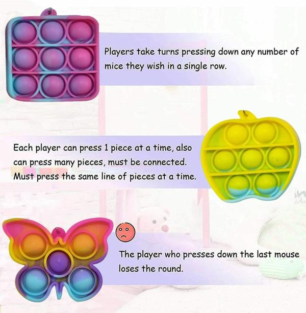 Enorme Push Pop It Rainbow Bubble Fidget Keychain Popping Sensory Toy ...