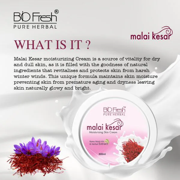 BioFresh Herbal Malai Kesar Body Cream for Men and Women Daily ...