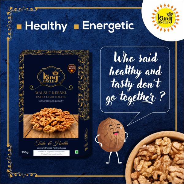 KING UNCLE| CALIFORNIA AKHROT GIRI| WALNUT KERNELS EXTRA LIGHT HALVES 250G X 2 PACK (500G ...
