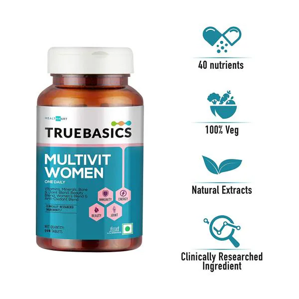 TrueBasics Advanced Multivitamin for Women, For Energy, Immunity and ...