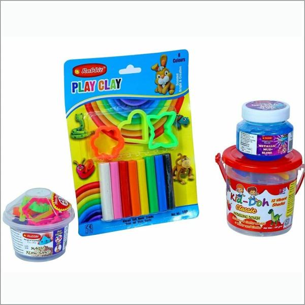 Rabbit Modelling Dough Classic Bucket, Play Clay 8 Colors Blister Card ...