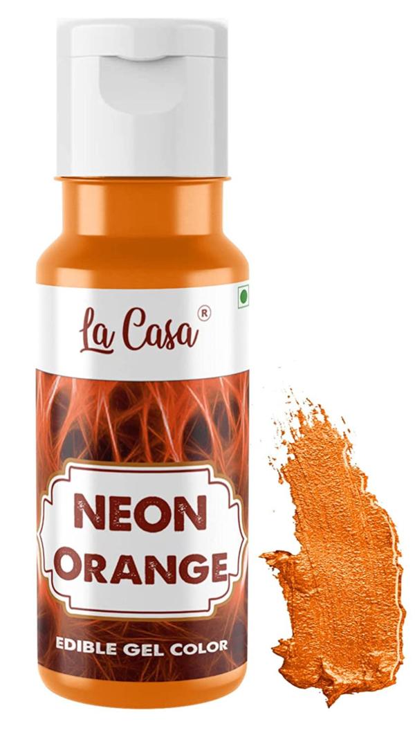 La Casa Edible Neon Gel Color - Orange 40 Ml - JioMart