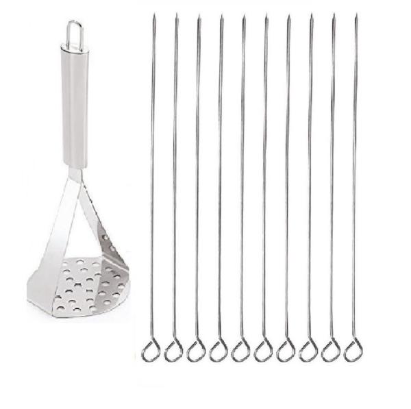 Stainless Steel Big Potato Masher With Stainles Steel Sikhe Set and ...