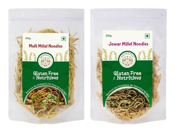 SENSEFUL Multi Millet Noodles and Jowar Millet Noodles Combo of 2 - 200 ...