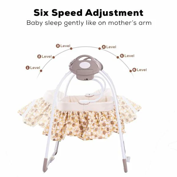 Baybee Beige Celea II Electric Baby Cradle with Automatic Swing and ...