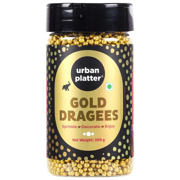 Urban Platter Gold Dragees, 200g (Dairy-Free Tiny Decorative Golden ...