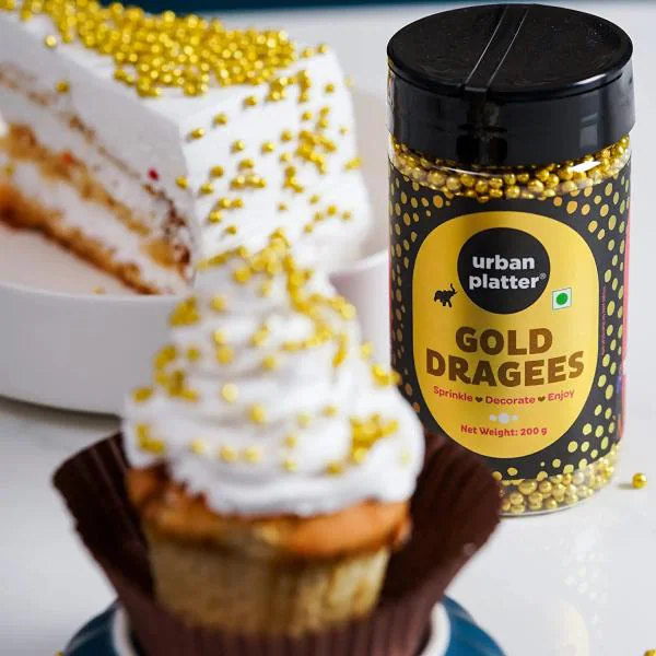 Urban Platter Gold Dragees, 200g (Dairy-Free Tiny Decorative Golden ...