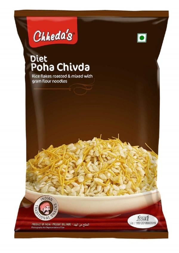 Chheda's Diet Poha Chivda - Crispy Poha Chivda with Sev (350g Pack of 2 ...