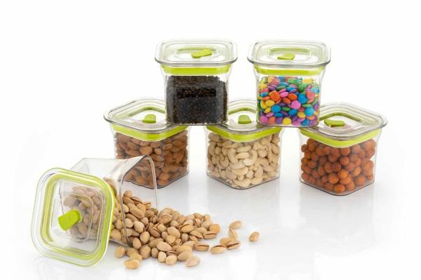 OLIX Plastic Fabio Air Tight Jar Food Storage Container Set for Rice ...