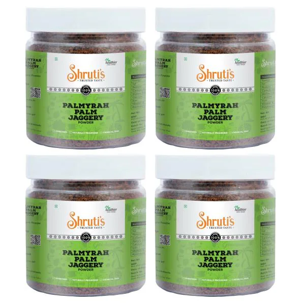 Shrutis Palmyra Palm Jaggery Powder / Palm Sugar 250Grams Jar Pack of 4 ...