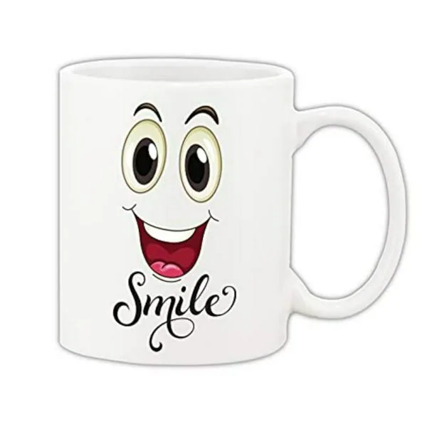 Mug Morning Smile Mug Smile emoje Mug Smile Ceramic Mug 325ml (White ...