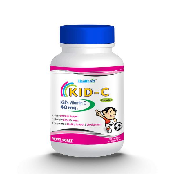 Healthvit KID-C Kid's Vitamin-C 40 mg for Vitamin C Deficiency | 60 ...
