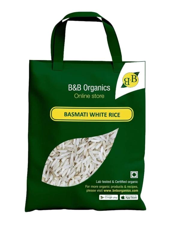 B&B Organics Basmati White Rice / Briyani Rice (Long Grain) (26 kg ...