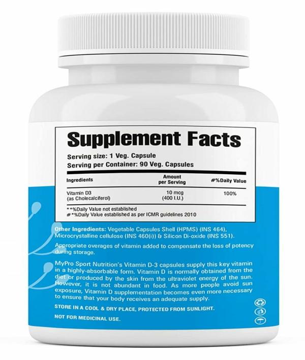 MYPRO Sport Nutrition Vitamin D3 90 Capsules - JioMart