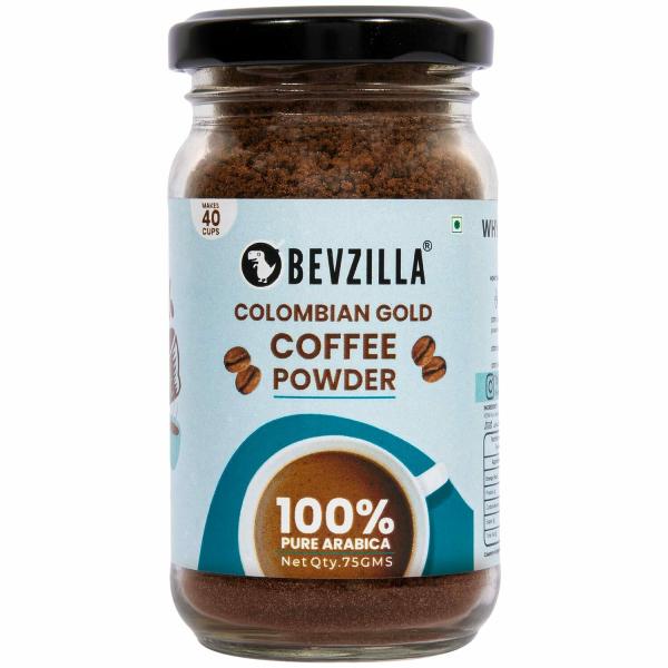 BEVZILLA Instant Coffee Powder (Colombian Gold) - 75 Grams | 100 % ...