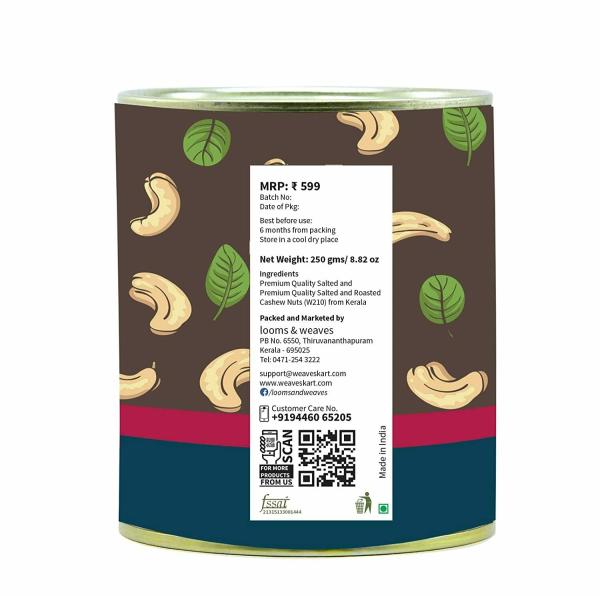 looms & weaves - Roasted & Salted Cashew Nuts From Kerala - 250 gm ...