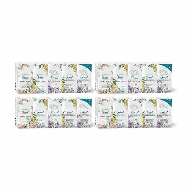 PIOUS Tissue Ultra soft pocket tissue papers (size-20x20cm) (200 pc ...