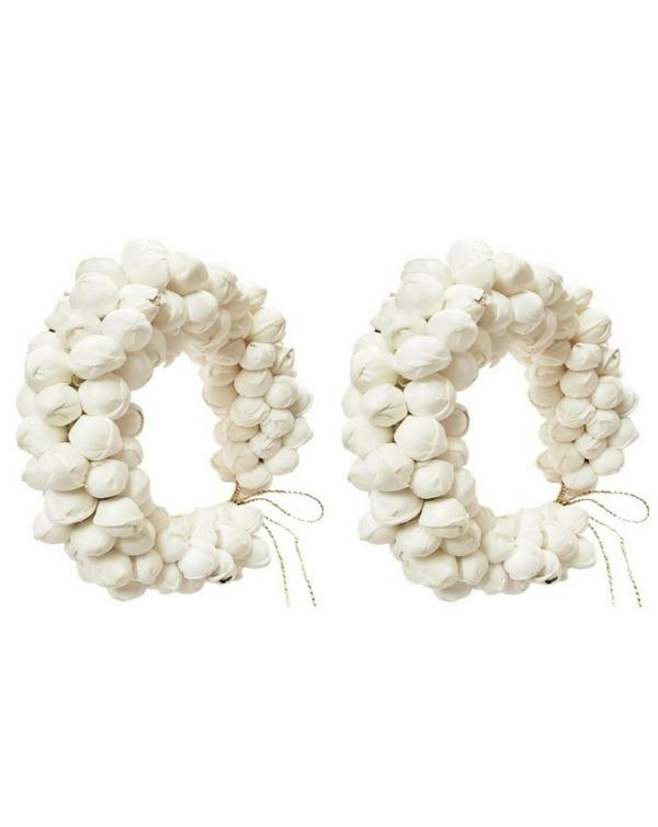 LYTIX Women White Synthetic Artificial Flower Hair Mogra Gajra Bun for ...