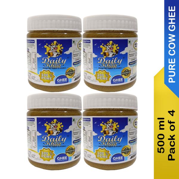 Daily Khao Pure Bengali Cow Ghee 2 Litre (500ml Pack of 4) - JioMart