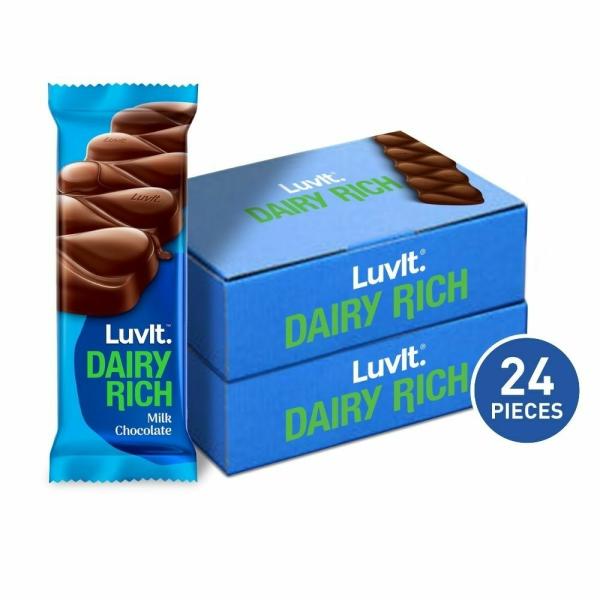 LuvIt Dairy Rich Milk Chocolate| Delicious| Rich| Smooth Bars| Pack of ...