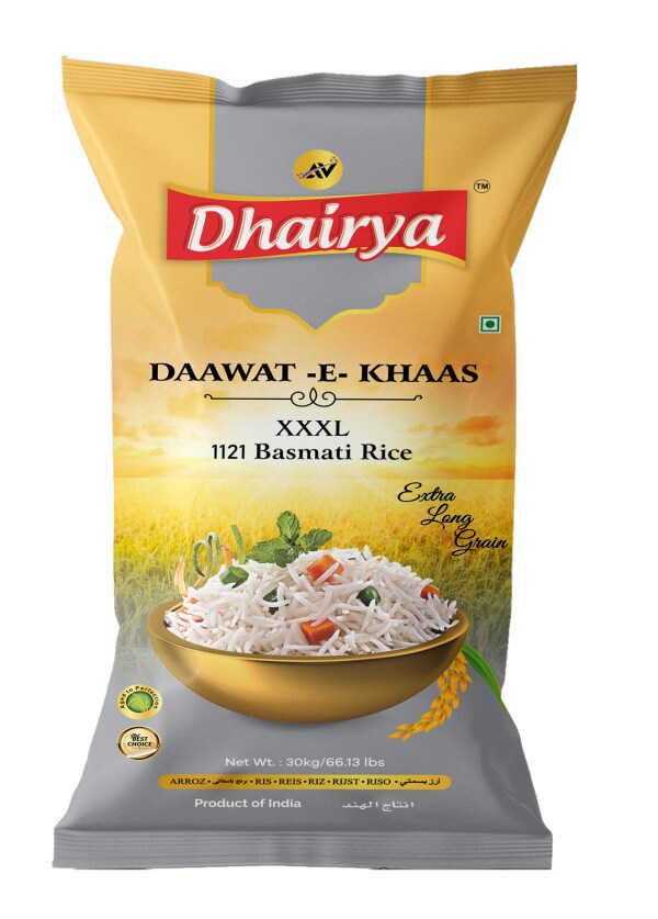 DHAIRYA EXTRA LONG GRAIN DAAWAT-E-KHAAS RICE 30KG - JioMart