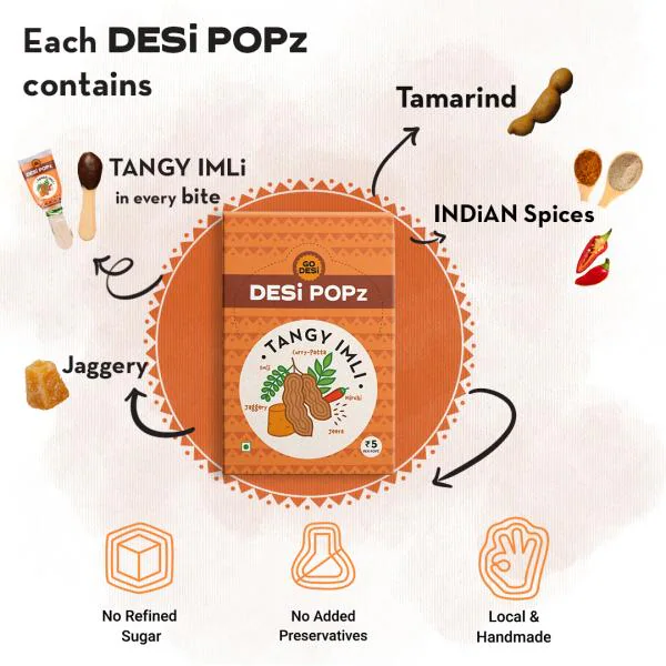 Go Desi Imli Pop, Tangy Imli Candy, Desi Popz, Tamarind and Jaggery ...