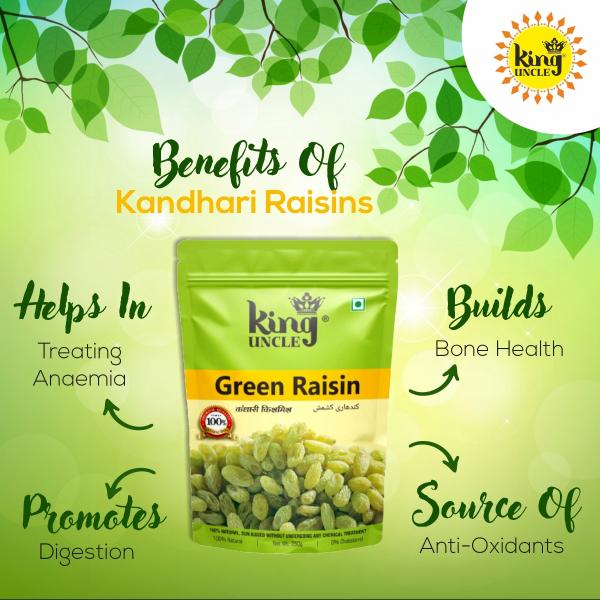 KING UNCLE ROUND GREEN RAISIN/ KISHMISH KANDHARI 250g - JioMart
