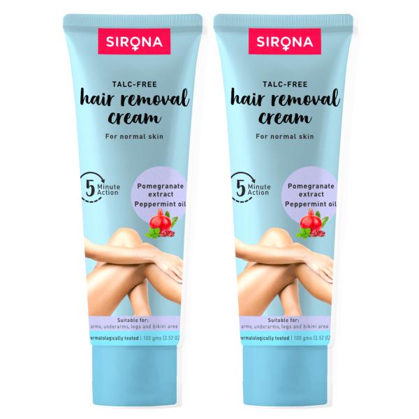 Sirona Talc Free Hair Removal Cream for Normal Skin - 100 gms (Pack of ...