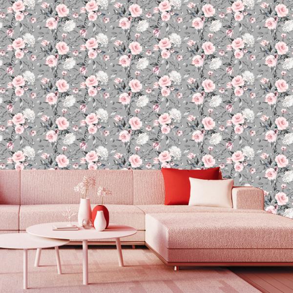 Bnezz Self Adhesive Wallpaper & Wall Stickers Model (GreyRose) Pack of ...