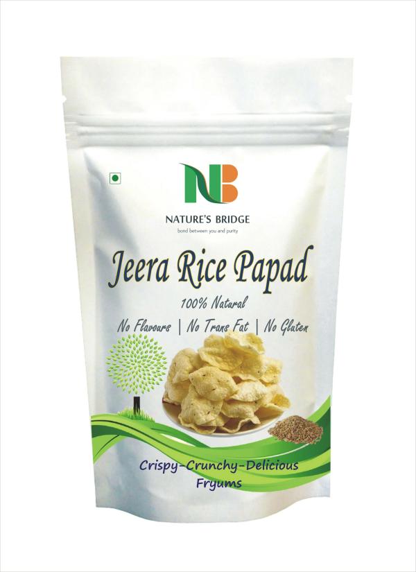 Nature's Bridge Home Made Jeera Rice Papad | Rice papad | Appalam - 900 ...