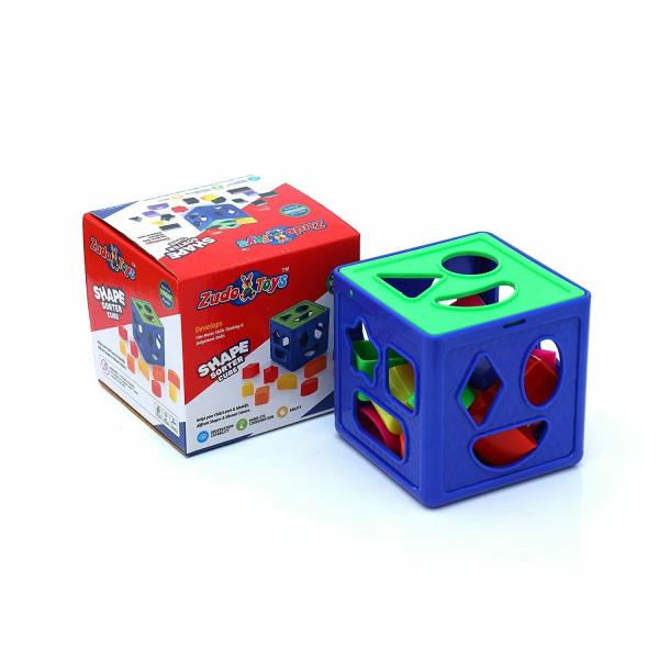 ZUDO TOYS Shape Sorting Cube with 18 Shape and Different Color Kids ...
