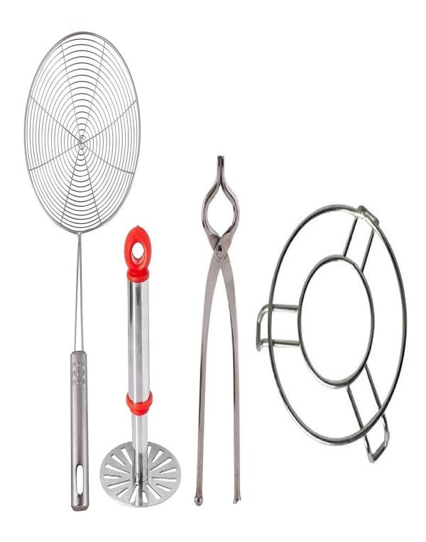 Wofier Masher Steel Kitchen Pakad Tool And Kadhai Pot Stand - JioMart