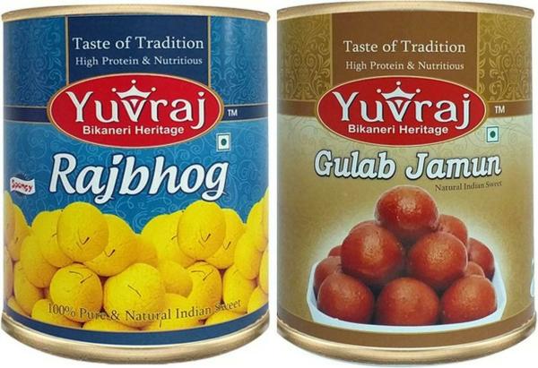 Yuvraj Rajbhog and Gulab Jamun sweets Combo Pack 2 (1 kg x 2) - JioMart