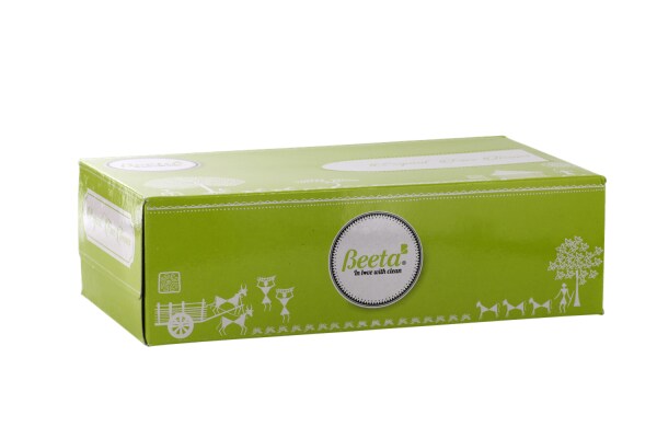 Beeta Face Tissue Indian Pack of 4 boxes 100 pulls per box 20 cm x 20 ...