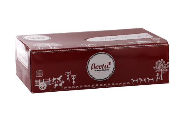 Beeta Face Tissue Indian Pack of 4 boxes 100 pulls per box 20 cm x 20 ...