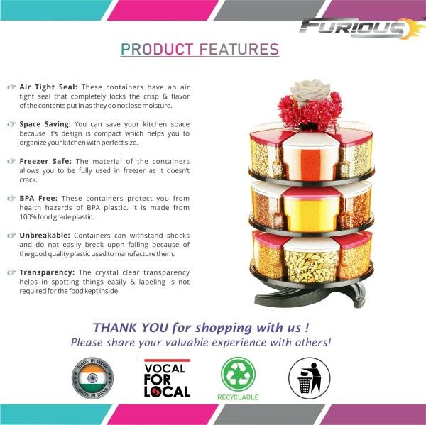 FURIOUS Pink Round Plastic Container Set 300 ml - JioMart