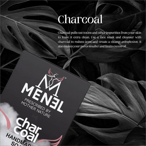 Menel Charcoal Soap Bathing Bar 100g (Pack of 3) - JioMart