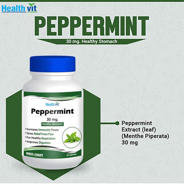 Healthvit Peppermint 30mg Healthy Stomach Supplement 60 Capsules - JioMart