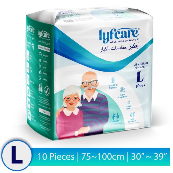 lyfcare Adult Pull -Up Pants Diapers ,Large-60 Pieces (Pack Of 6, Each ...