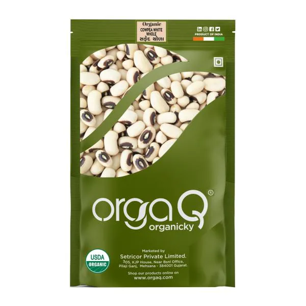 OrgaQ Organicky Organic Cowpea White / Lobia / Chola Whole Beans - 1KG ...