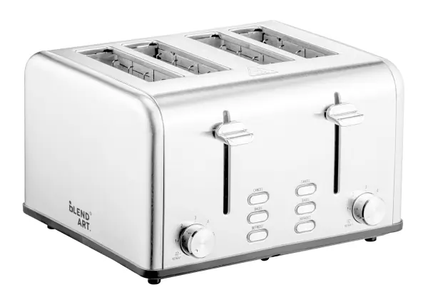 Blend Art Toaster 4 Slice,Auto pop up,1500W, Stainless steel, Wide Slot ...