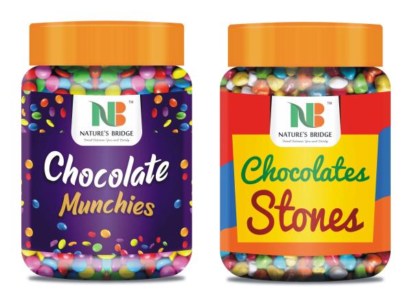 Nature's Bridge Gems Munchies & Stone Shaped Chocolate (Bold Colors ...