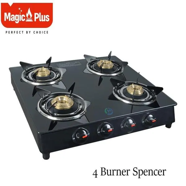 MAGIC plus 4 Burner SPENCER Glass Top Gas Stove - JioMart