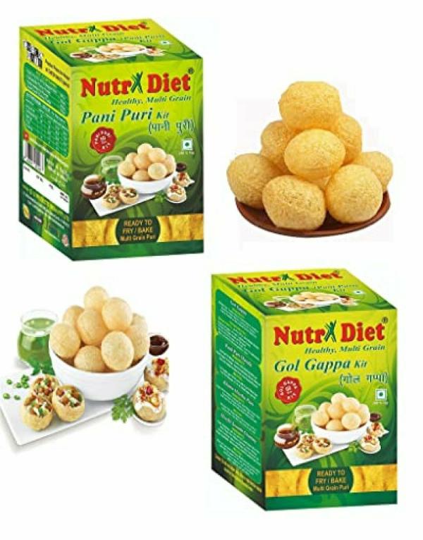 NUTRIDIET PANI PURI KIT 50 PCS WITH 2 FLAVOURS OF PANI MASALA AND SWEET ...