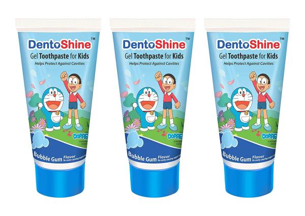DentoShine Gel toothpaste for Kids Bubble Gum Doraemon, Pack of 3 (80 g ...