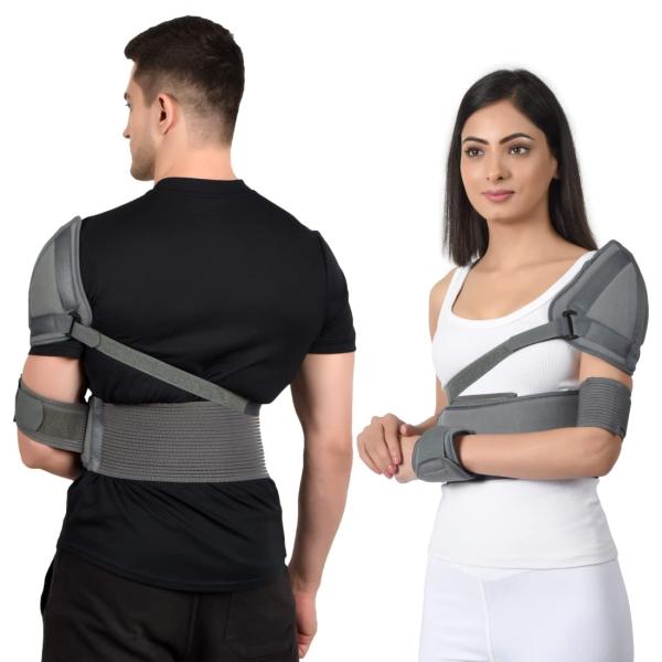 Accusure Grey Shoulder Immobilizer With Support Brace-Arm Sling-Elastic ...