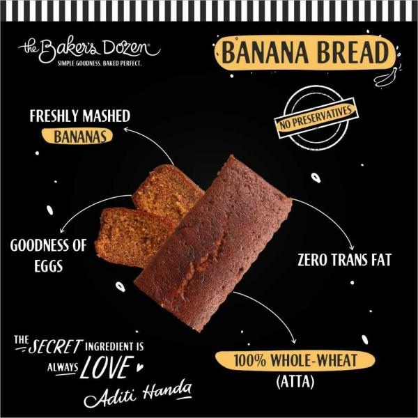 The Baker's Dozen BANANA BREAD - 200 g 100% WHOLEWHEAT - JioMart