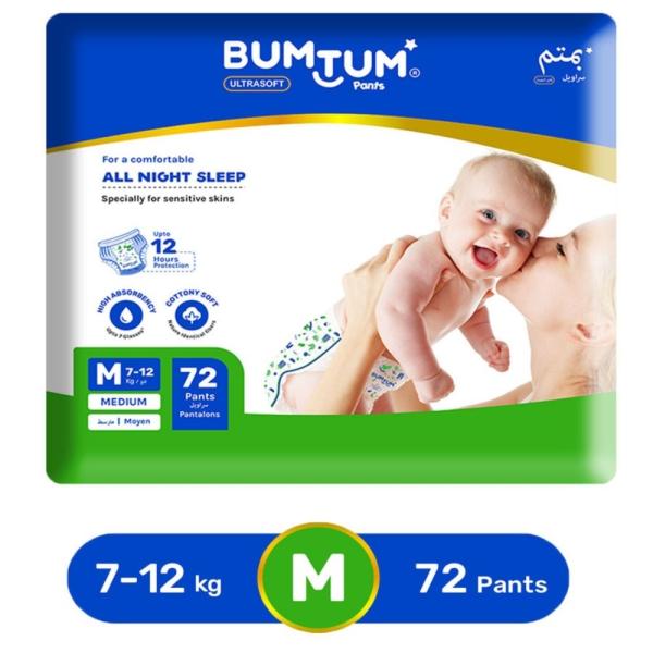 Bumtum Baby Diaper-Medium (72 pcs) - JioMart