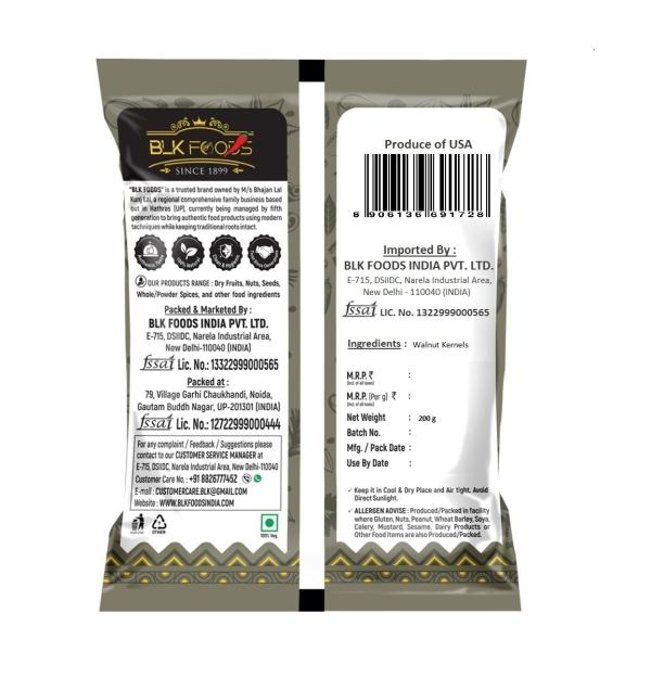 BLK Foods Daily California Walnut Kernels 800g (4 X 200g) - JioMart